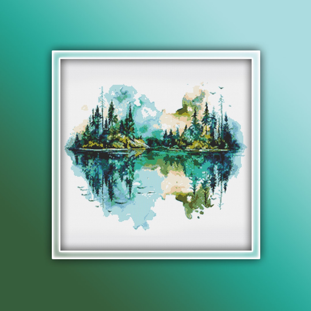 Forest Landscape Cross Stitch Pattern 1 Instant PDF Download - Tree ...