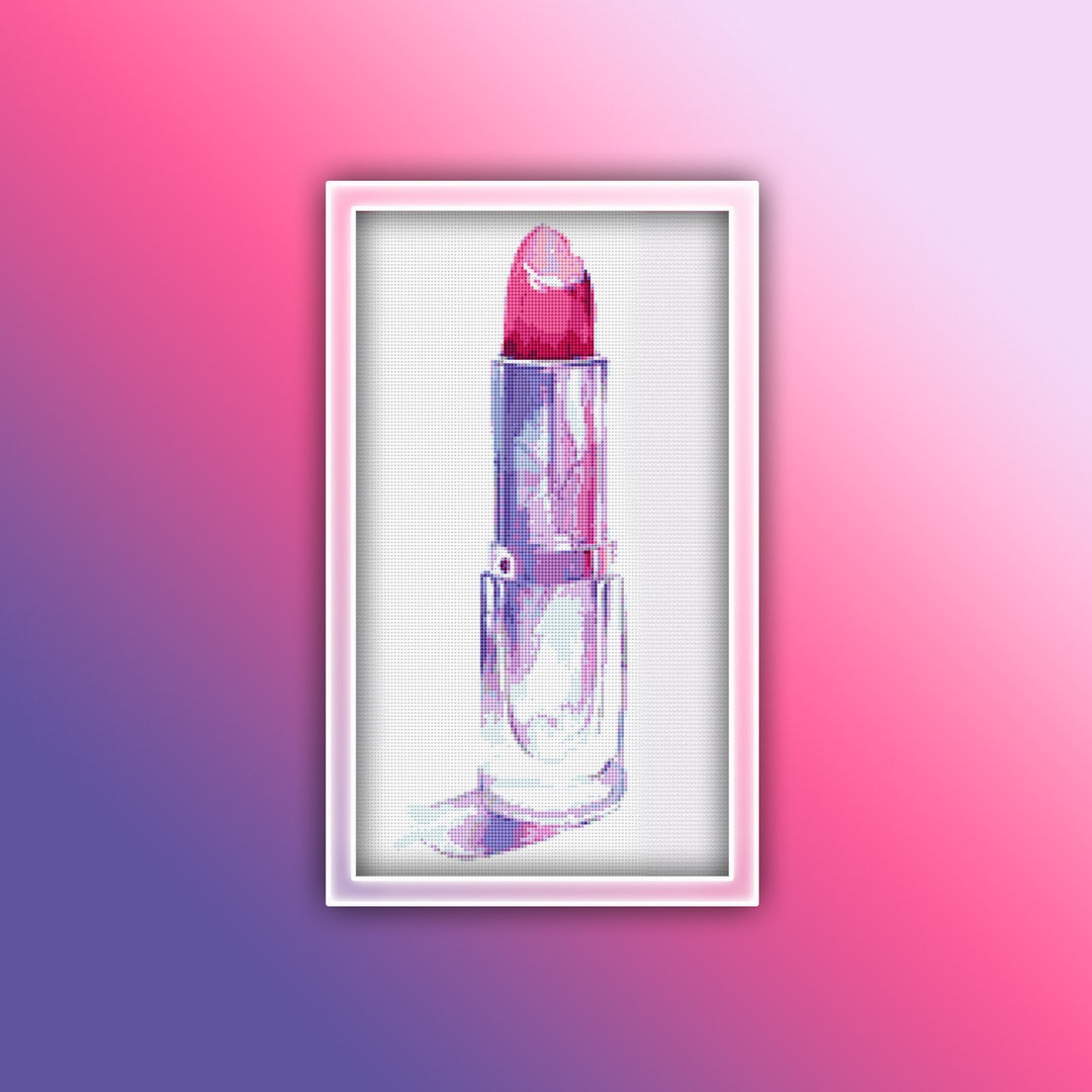 Lipstick Cross Stitch Pattern 5 Instant PDF Download - Makeup ...