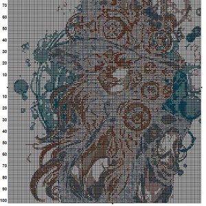 Steampunk Woman Cross Stitch Pattern 4 Instant PDF Download - Woman ...