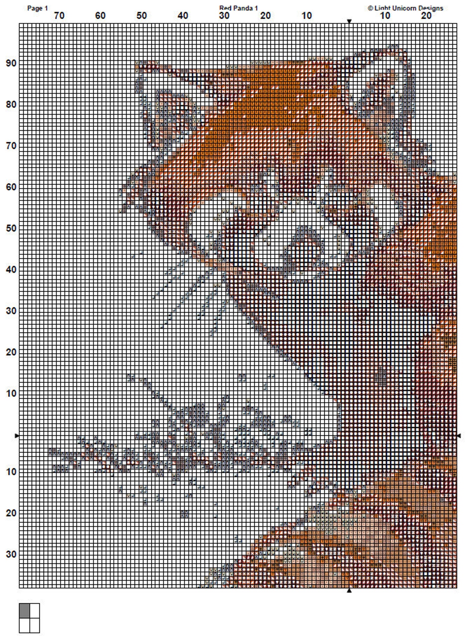 Red Panda Bear Cross Stitch Pattern 1 Instant PDF Download Red Panda ...