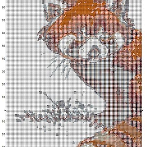Red Panda Bear Cross Stitch Pattern 1 Instant PDF Download - Red Panda ...