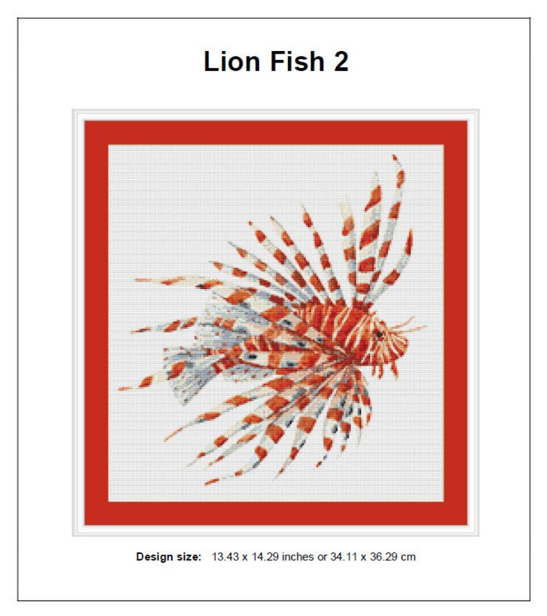 Lion Fish Cross Stitch Pattern 1 Instant Download Instant PDF Download ...