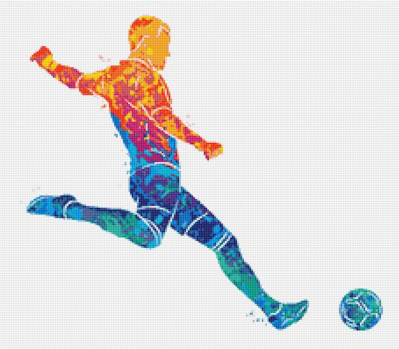 Soccer Player Cross Stitch Pattern 2 Instant Download Instant | Etsy