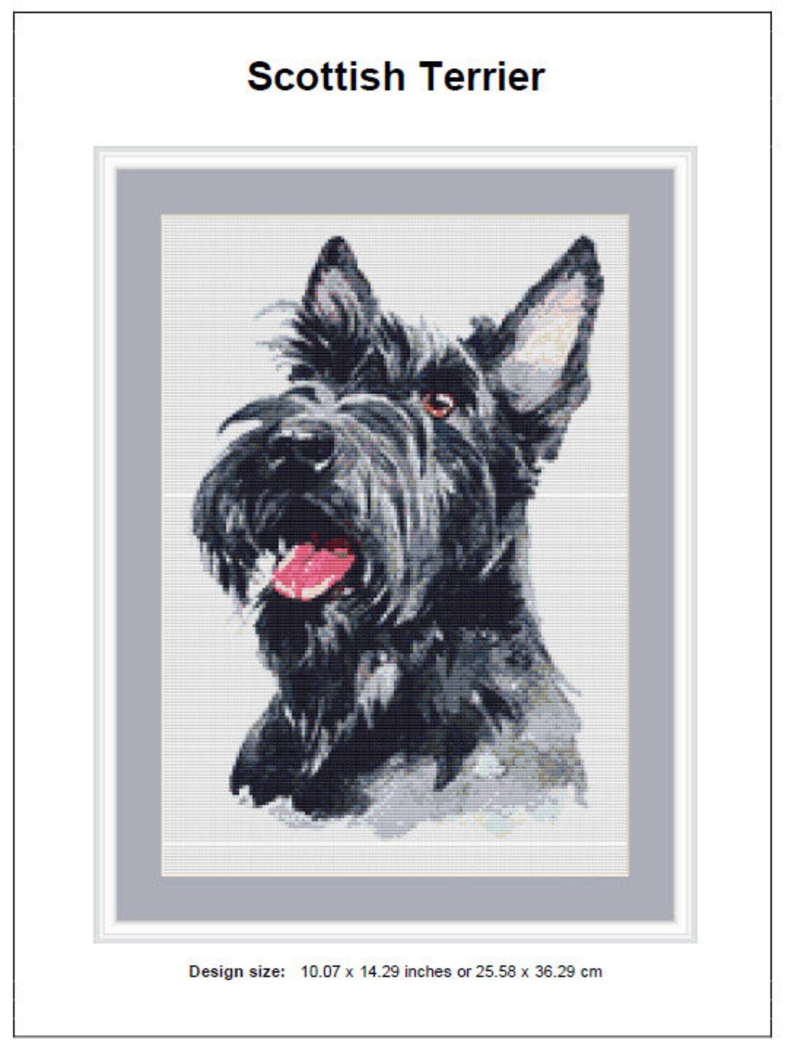 Scottish Terrier Cross Stitch Pattern 1 Instant PDF Download - Scottish ...