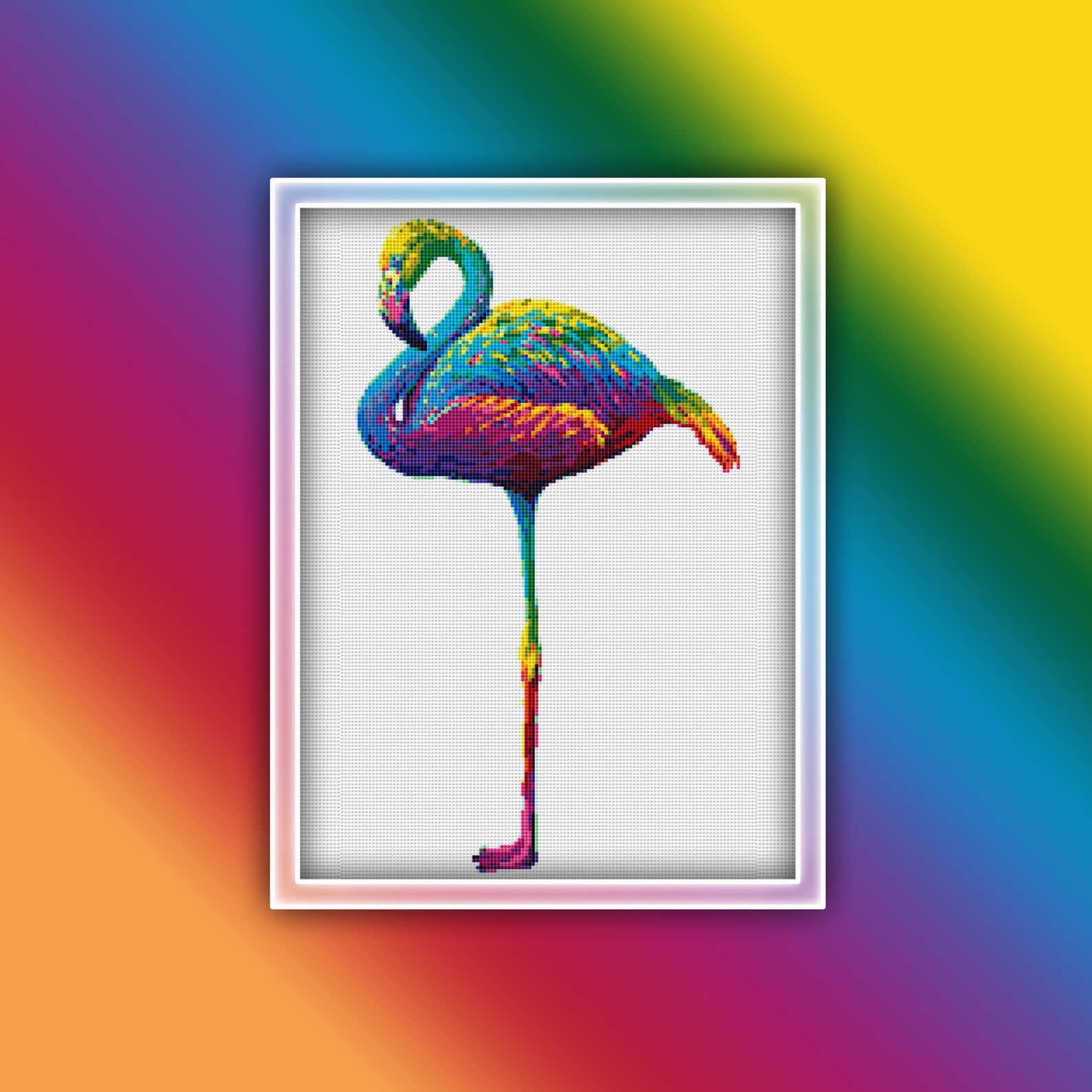 Flamingo Cross Stitch Pattern 9 Instant PDF Download | Etsy