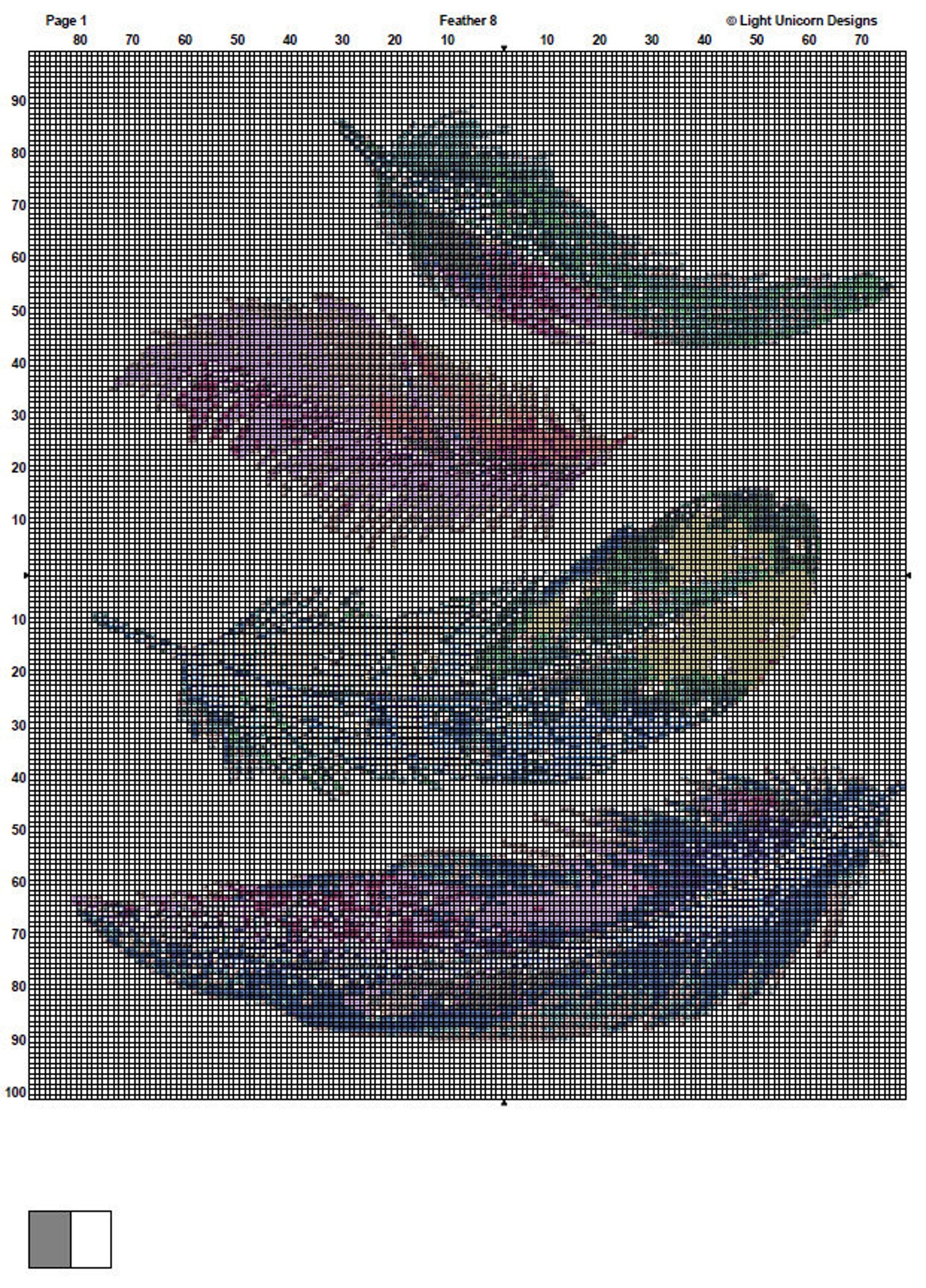 Feather Cross Stitch Pattern 8 Instant PDF Download- Feather Watercolor ...