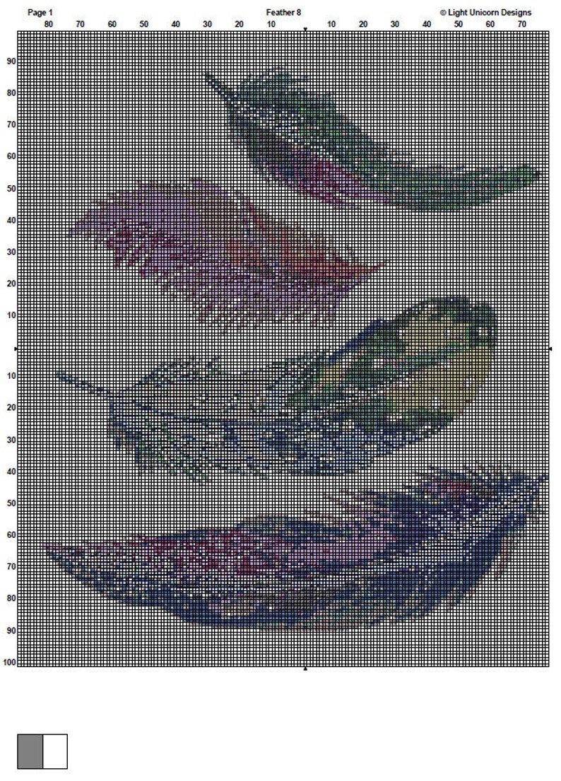 Feather Cross Stitch Pattern 8 Instant PDF Download- Feather Watercolor ...