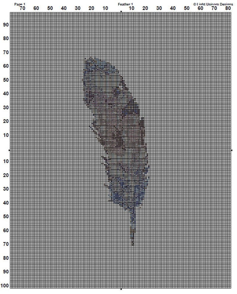Feather Cross Stitch Pattern 1 Instant PDF Download- Feather Watercolor ...
