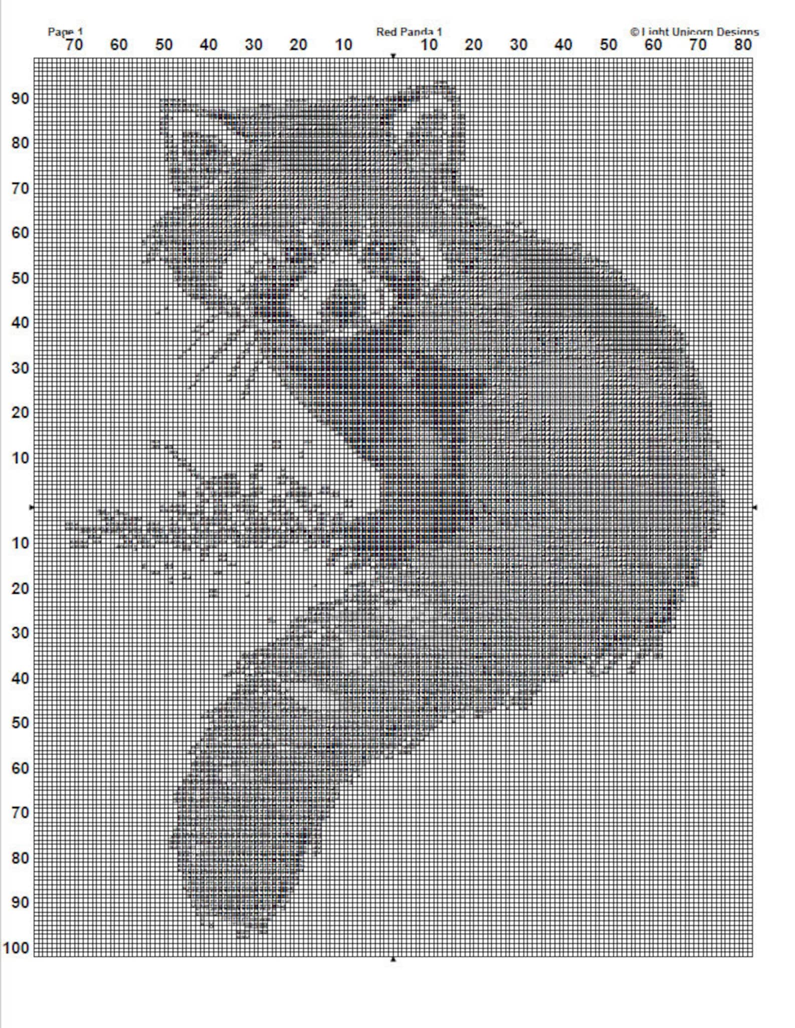 Red Panda Bear Cross Stitch Pattern 1 Instant PDF Download Red Panda ...