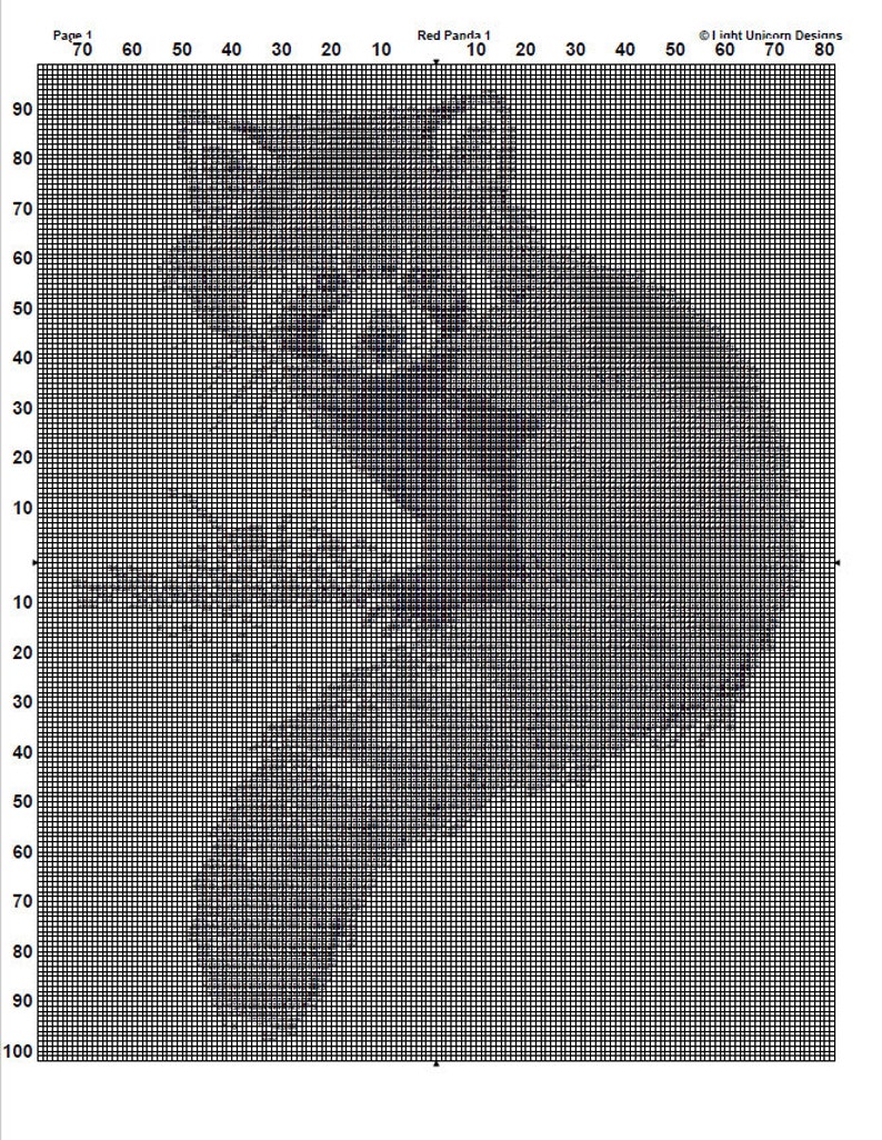 Red Panda Bear Cross Stitch Pattern 1 Instant PDF Download - Red Panda ...