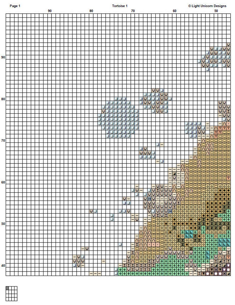 Tortoise Cross Stitch Pattern 1 Instant PDF Download Turtle - Etsy