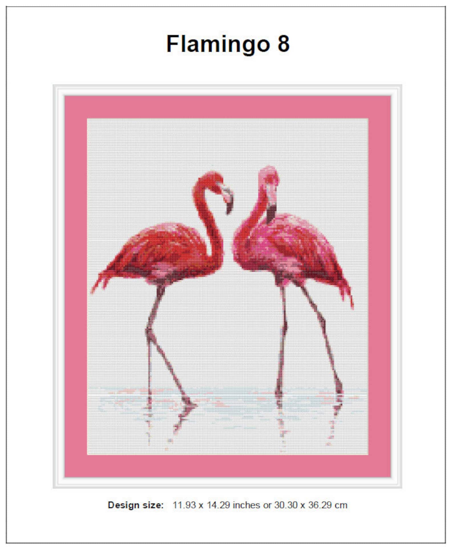 Flamingo Cross Stitch Pattern 8 Instant PDF Download - Flamingos ...
