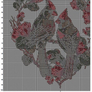 Cardinals Heart Cross Stitch Pattern 4 Instant PDF Download ...