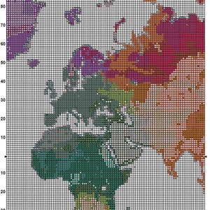 World Map Cross Stitch Pattern 1 Instant PDF Download - Earth ...