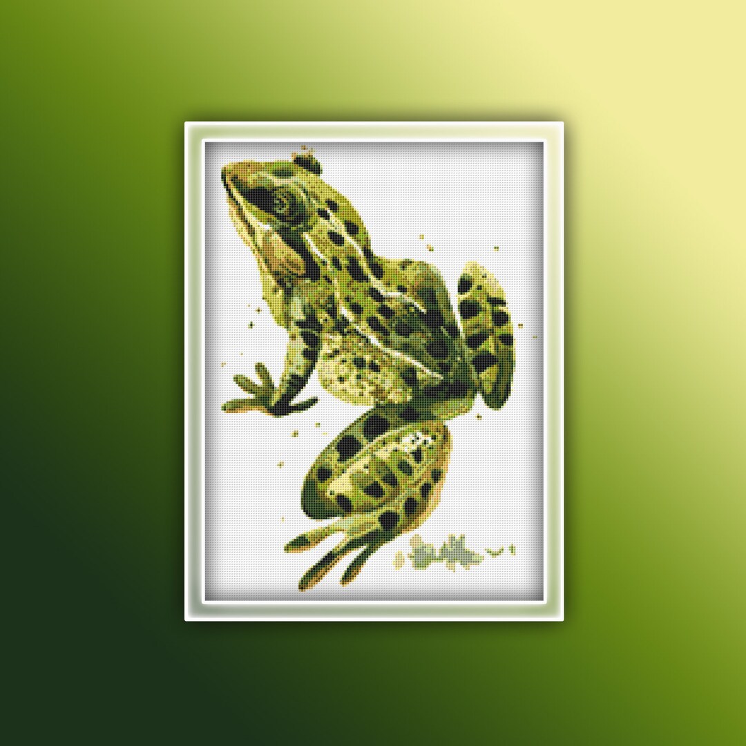 Frog Cross Stitch Pattern 3 Instant PDF Download - Frog Watercolor ...