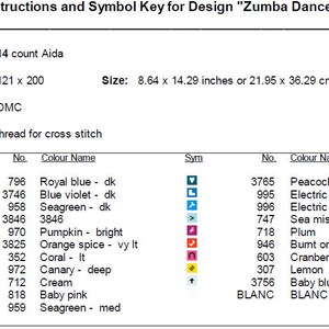 Zumba Dancer Cross Stitch Pattern Instant Download Instant PDF - Etsy