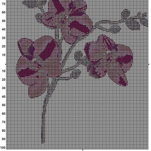 Orchid Cross Stitch Pattern 2 Instant PDF Download - Flowers Watercolor ...