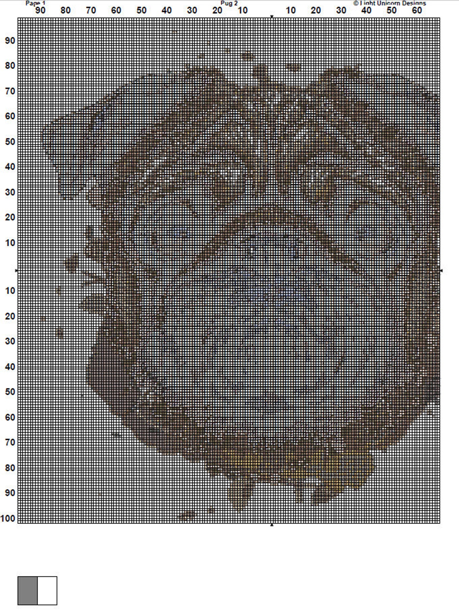 Pug Cross Stitch Pattern 2 Instant PDF Download - Pug Watercolor Cross ...