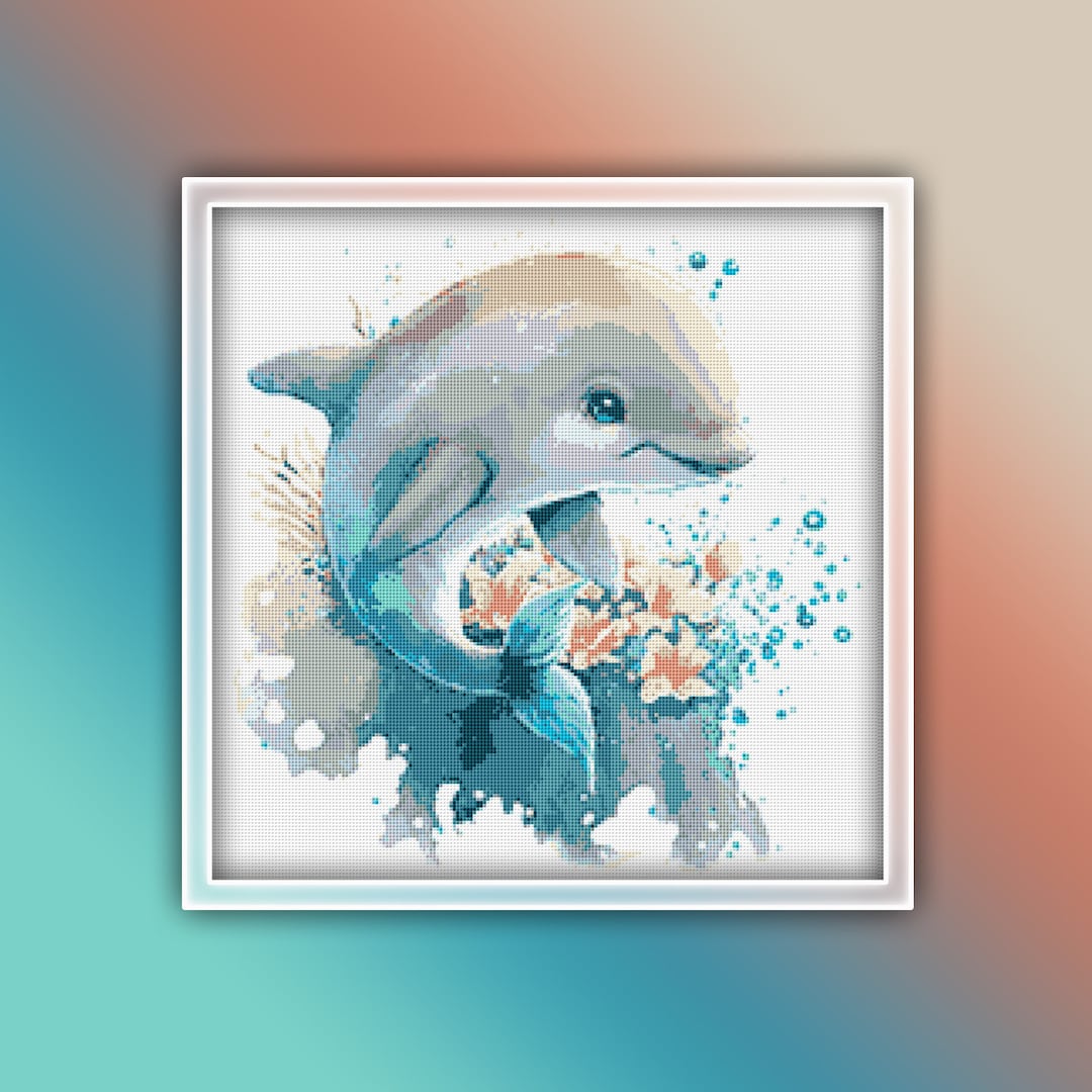 Dolphin Cross Stitch Pattern 5 Instant PDF Download - Baby Dolphin ...