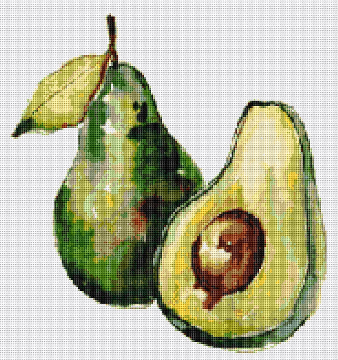 Avocado Cross Stitch Pattern 1 Instant PDF Download Avocados | Etsy