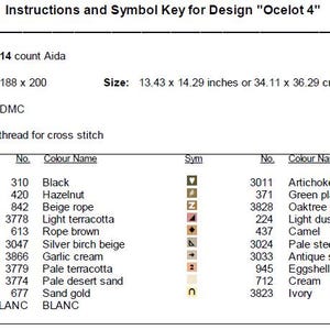 Ocelot Cross Stitch Pattern 5 Instant PDF Download - Wild Cat ...