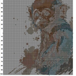 Monkey Cross Stitch Pattern 5 Instant PDF Download Monkey Watercolor Cross Stitch Pattern Animal ...