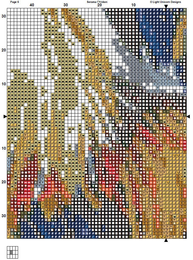 Serama Chicken Cross Stitch Pattern Instant PDF Download - Chicken ...