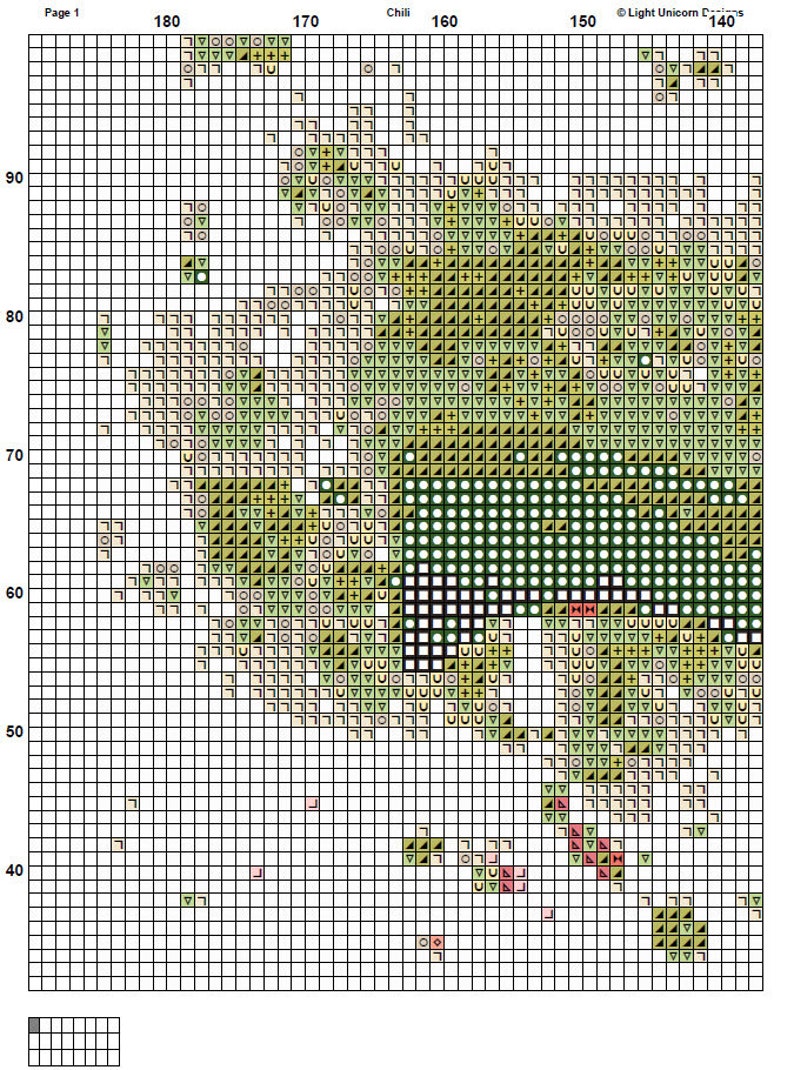 Chili Cross Stitch Pattern Instant PDF Download - Red Chili Watercolor ...