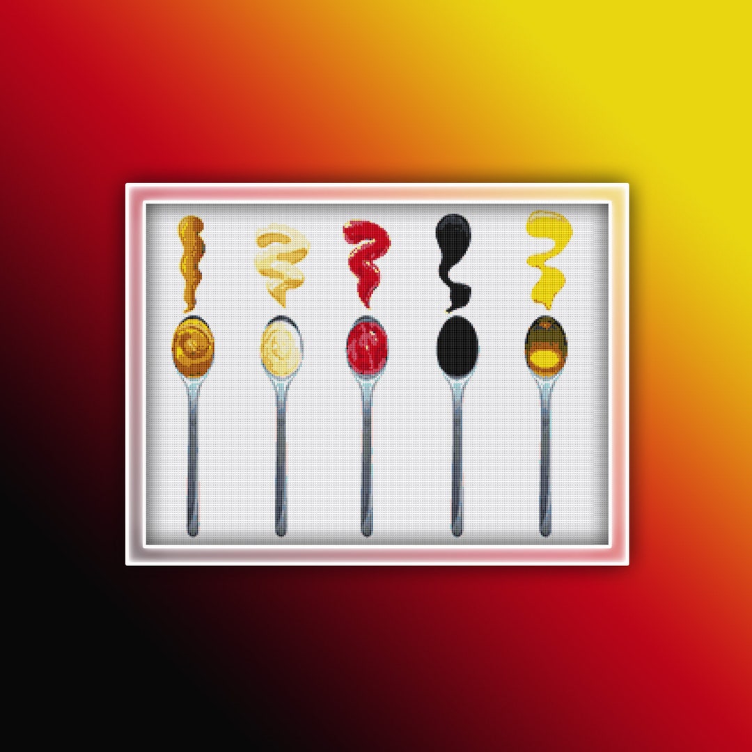 Sauce Spoons Cross Stitch Pattern Instant PDF Download | Worchester ...