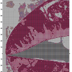 Pink Lips Cross Stitch Pattern 1 Instant PDF Download - Pink Lips ...