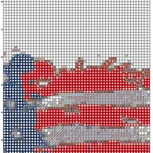 American Flag Cross Stitch Pattern 1 Instant PDF Download - Etsy