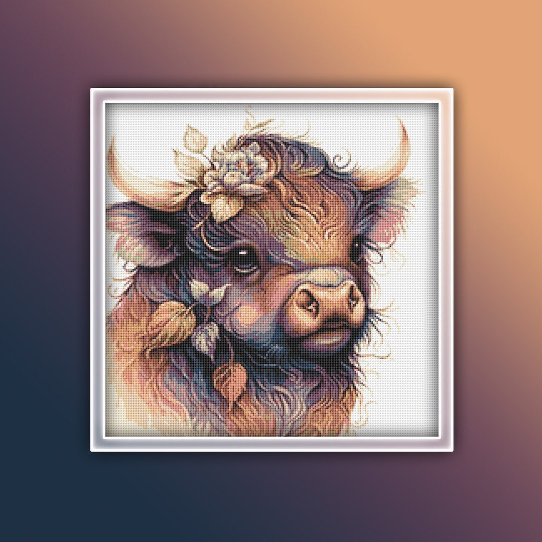 Buffalo Cross Stitch Pattern 6 Instant PDF Download - Watercolor Cross ...