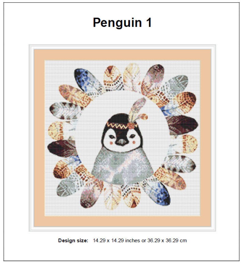 Penguin Cross Stitch Pattern 1 Instant PDF Download - Emperor Penguin ...