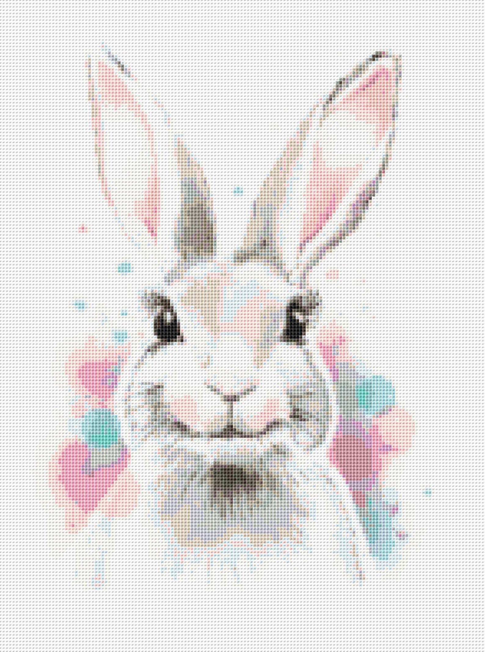 Bunny Cross Stitch Pattern 1 Instant PDF Download Rabbit - Etsy