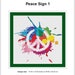 Peace Sign Cross Stitch Pattern 1 Instant PDF Download- Peace Symbol ...