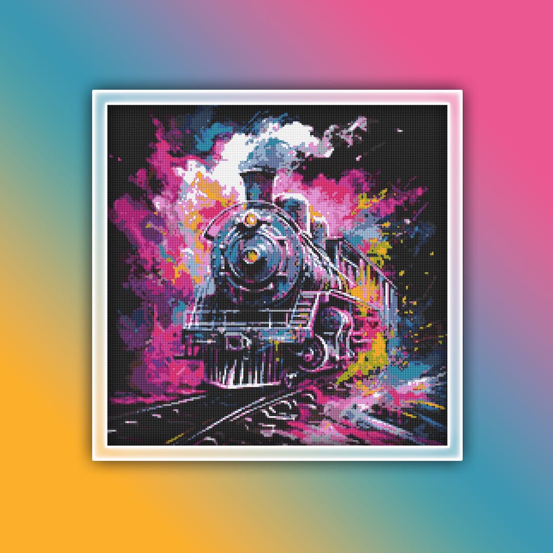 Steam Train Cross Stitch Pattern 2 Instant PDF Download - Steam Train ...