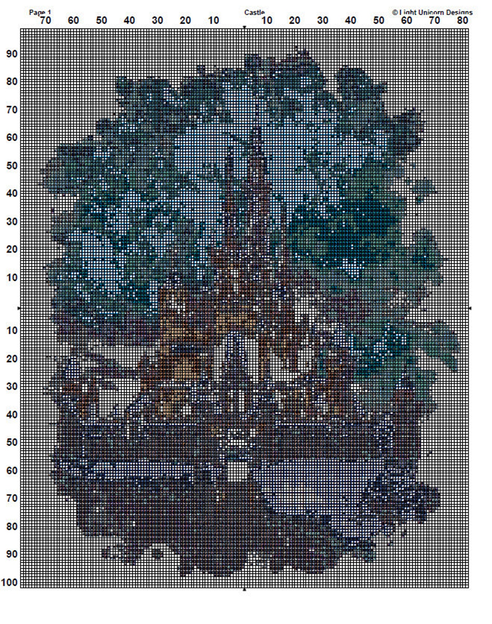 Castle Cross Stitch Pattern 1 Instant PDF Download - Fairy Tale Castle ...