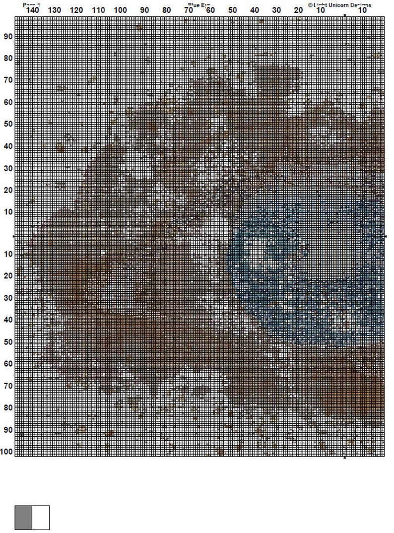Blue Eye Cross Stitch Pattern Instant PDF Download - Blue Eye ...