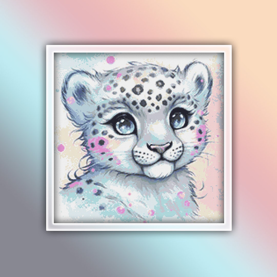 Snow Leopard Cross Stitch Pattern 4 Instant PDF Download - Leopard ...
