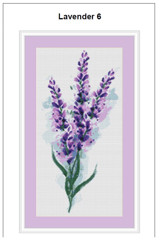 Lavender Cross Stitch Pattern 6 Instant PDF Download Flower - Etsy