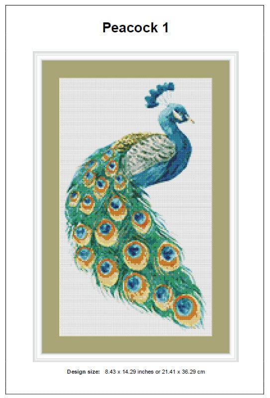Peacock Cross Stitch Pattern 1 Instant PDF Download Peacock - Etsy