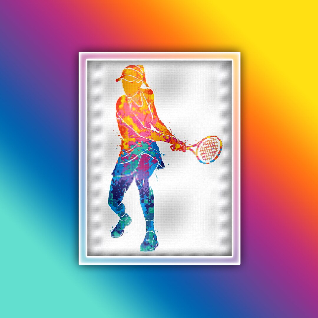 Tennis Player Cross Stitch Pattern 2 Instant Download Instant PDF ...