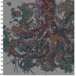 Octopus Cross Stitch Pattern 11 Instant PDF Download - Octopus ...