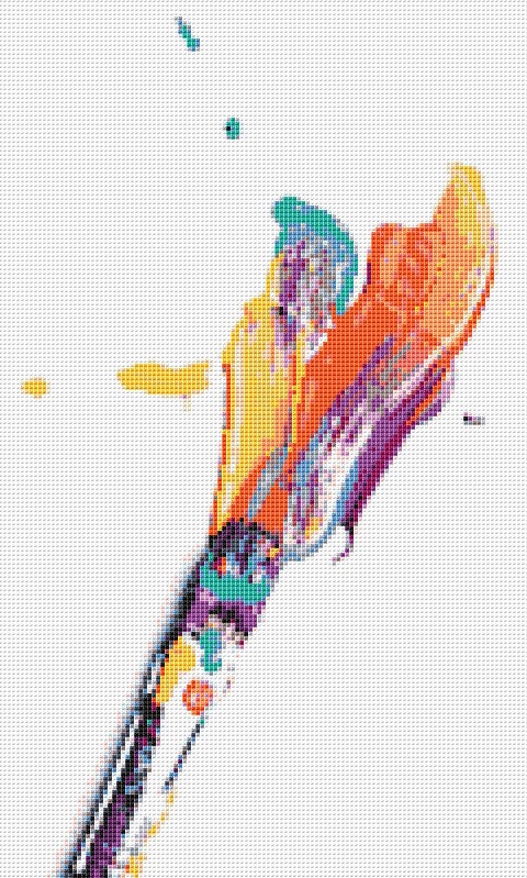 Paint Brush Cross Stitch Pattern 2 Instant PDF Download Oil - Etsy
