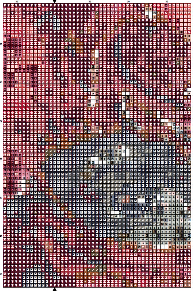 Red Masked Woman Stitch Pattern Instant PDF Download Woman | Etsy