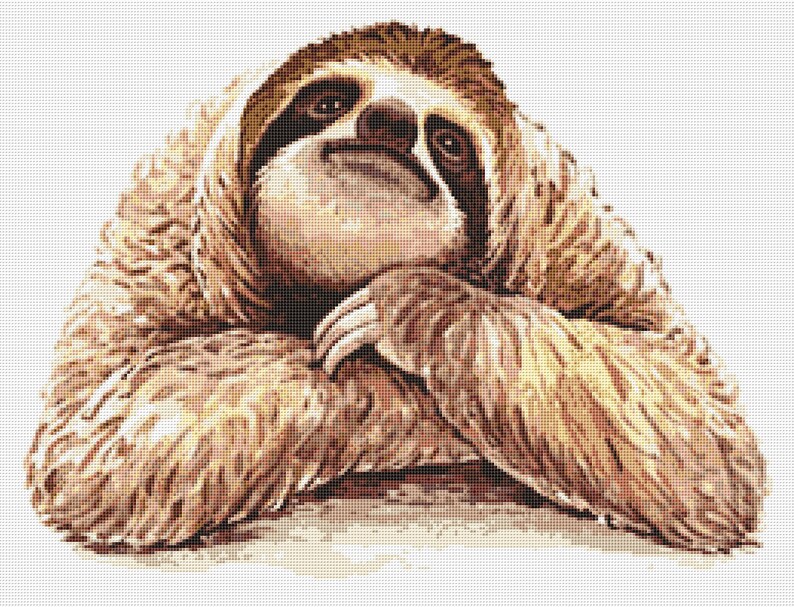 Sloth Cross Stitch Pattern 3 Instant PDF Download Sloth - Etsy