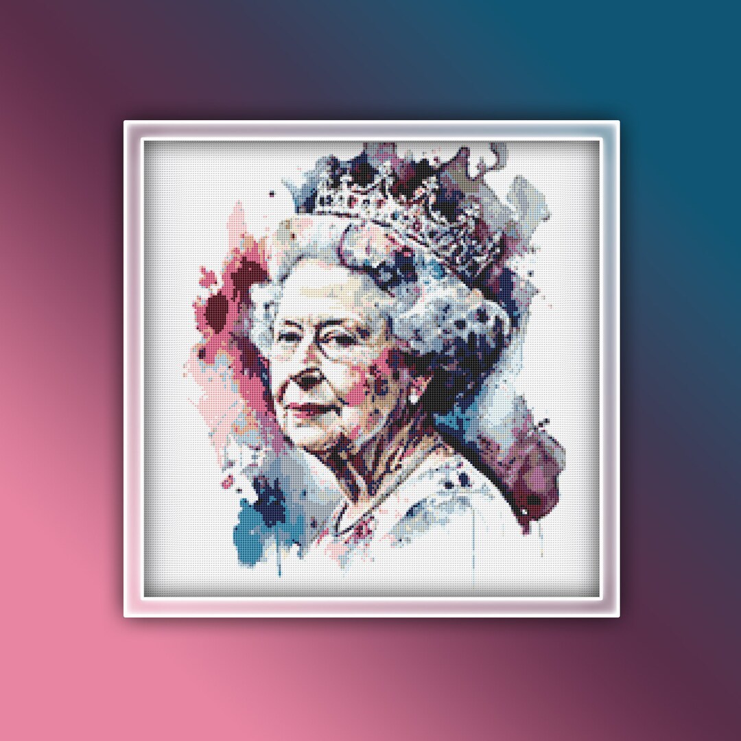 Queen Elizabeth II Cross Stitch Pattern 1 Instant PDF Download - Queen ...