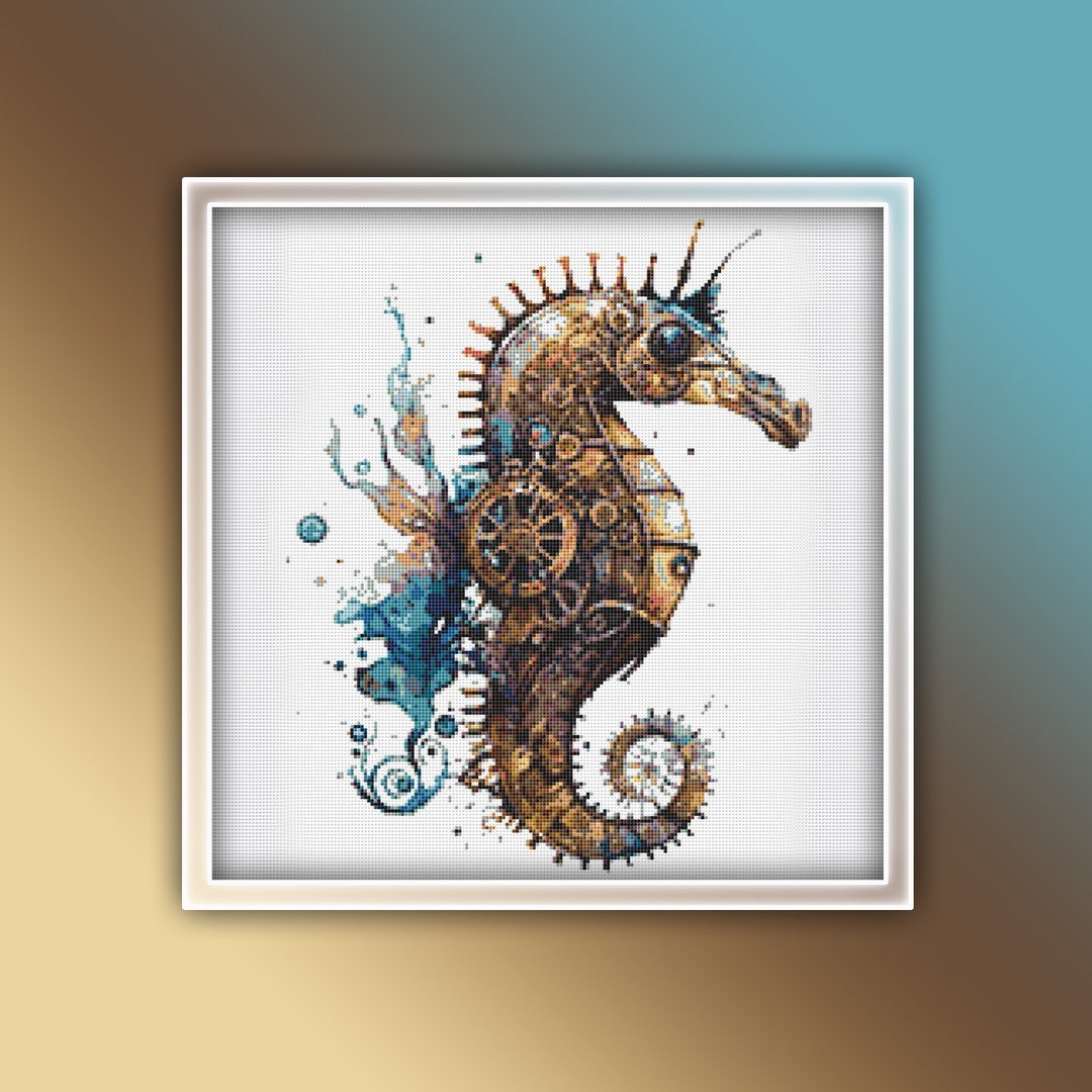 Steampunk Seahorse Cross Stitch Pattern 2 Instant PDF Download ...