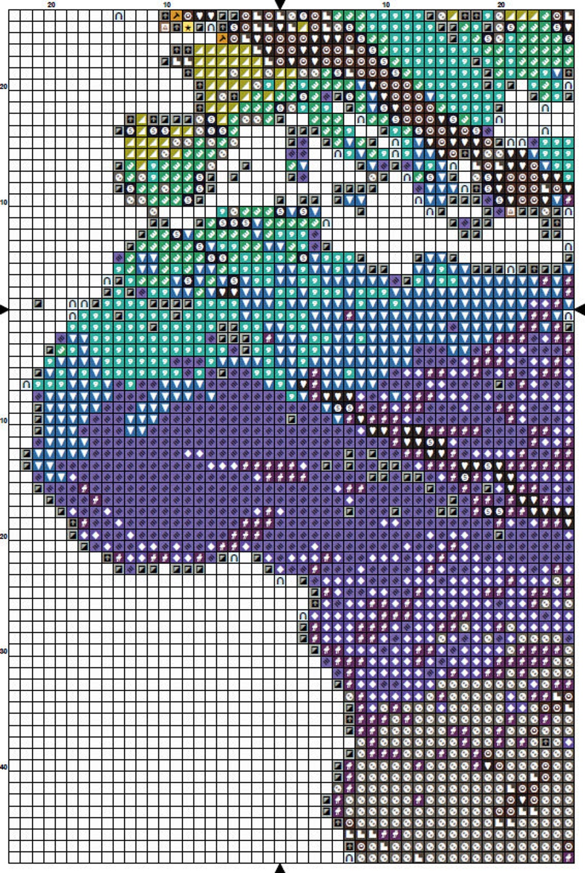 World Map Cross Stitch Pattern 4 Instant PDF Download Earth | Etsy
