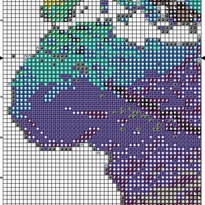 World Map Cross Stitch Pattern 4 Instant PDF Download Earth | Etsy